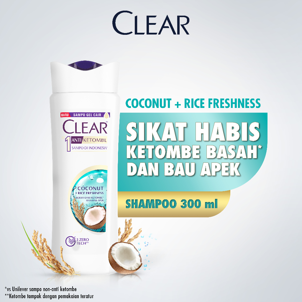 Jual CLEAR Shampoo Anti Ketombe Coconut Fresh & Fragrant, Kesegaran Tahan Lama 48 Jam dan Lawan ...