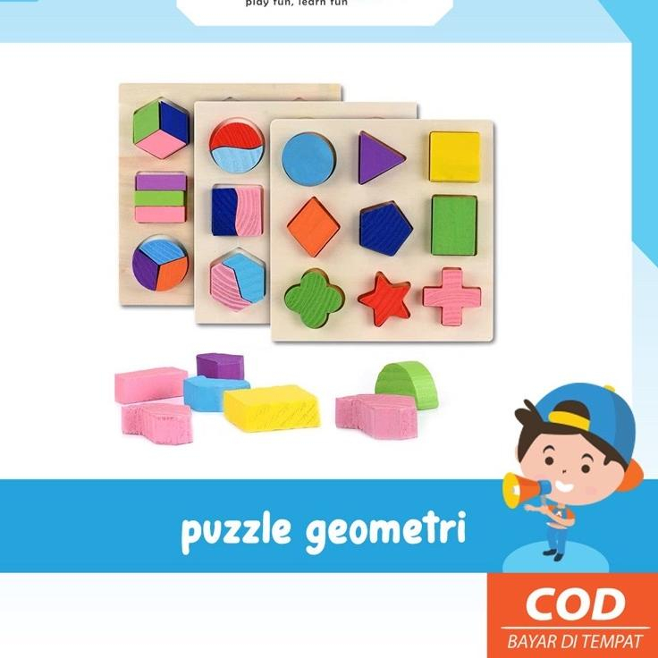 Jual PUZZLE GEOMETRI/ puzzle bentuk geo montessori/ puzzle shape ...