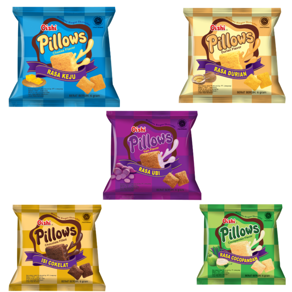 Jual OISHI PILLOWS RENCENG @6gr ISI 10pcs | Shopee Indonesia