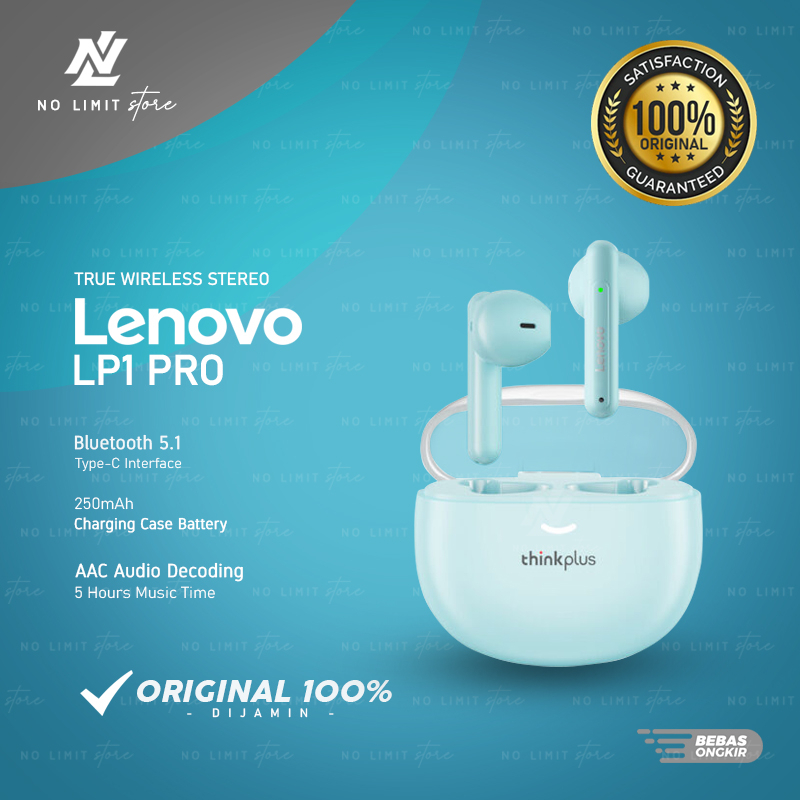 Jual Lenovo LP1 PRO TWS Bluetooth Earbuds Earphone Headset GARANSI RESMI | Shopee Indonesia