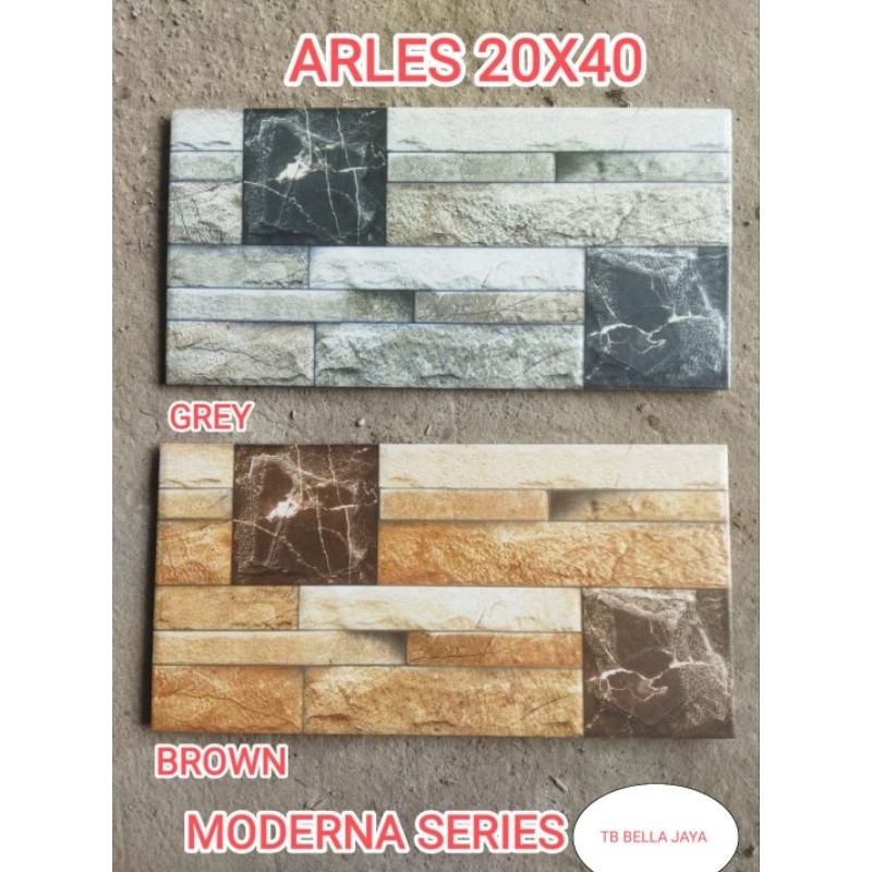 Jual Keramik Dinding Kasar Arles Moderna Series Ukuran 2040 | Shopee ...