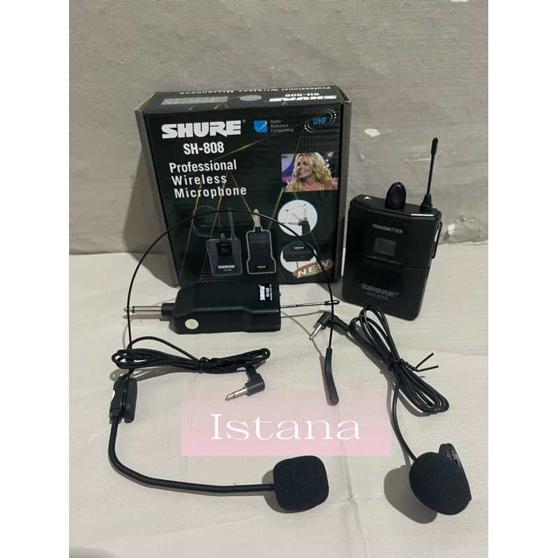 Jual Mic wireless bando + jepit baju SH-808 mic imam clip on | Shopee ...
