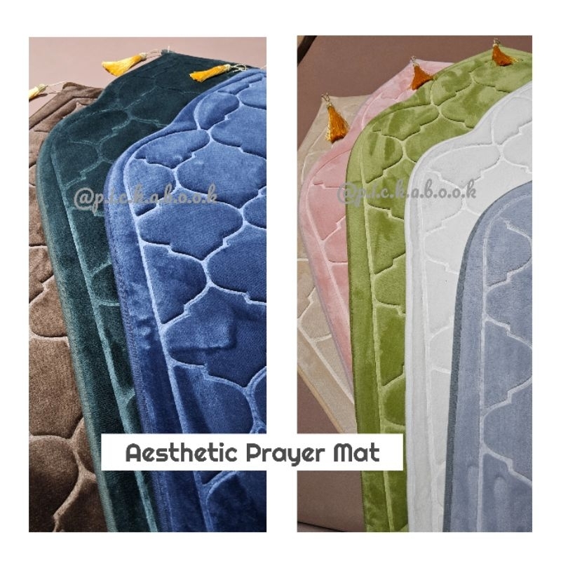 Jual Aesthetic Prayer Set - Sajadah Bludru Premium Empuk (Embossed ...