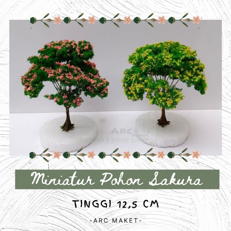 Jual Maket / Miniatur Pohon Sakura Tinggi 12,5 cm untuk Arsitektur ...