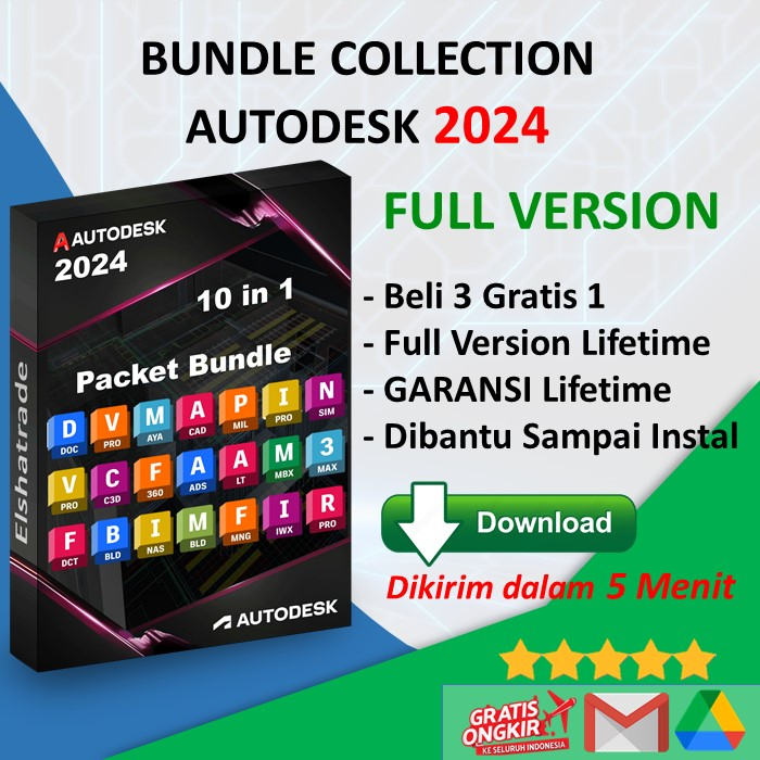 Jual AUTODESK 2024 COLLECTION AUTOCAD REVIT 3DS MAX CIVIL MAP MEP PLANT ...