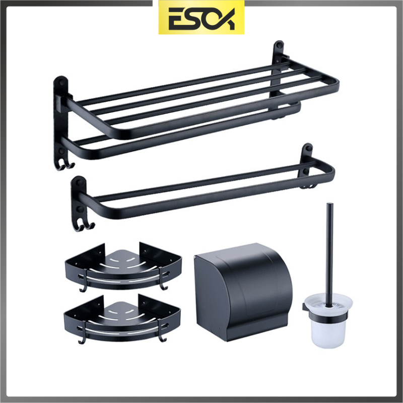 Jual ESOK Rak Kamar Mandi Set Dan Peralatan Kamar Mandi Hitam Sikat ...