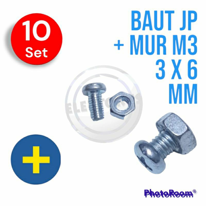 Jual Baut Mur 3x6 mm 10 Set Baud + Mur M3 3x6mm Skrup 3 x 6mm Sekrup 3mm x 6mm 3mmx6mm | Shopee ...
