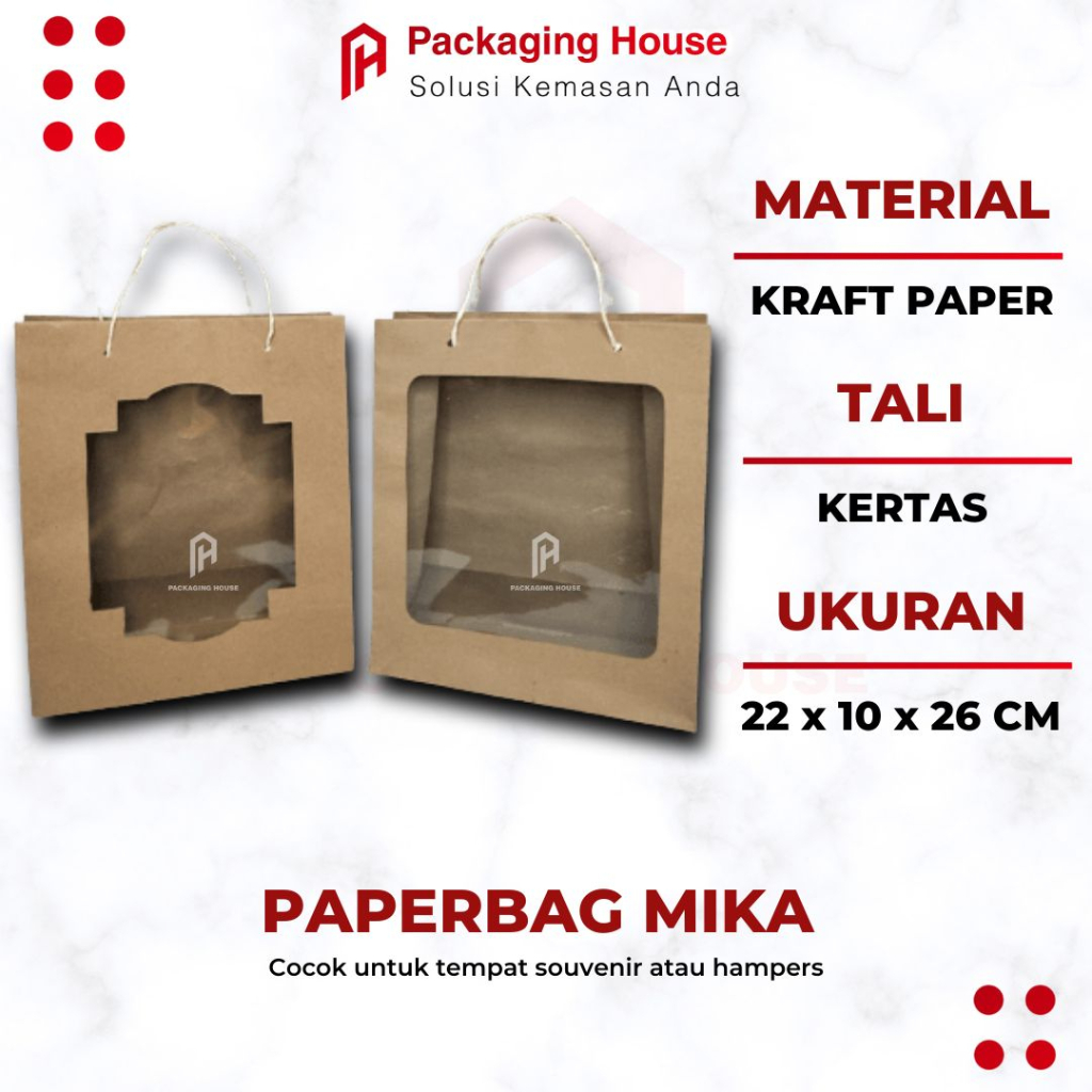 Jual Paperbag Mika Jendela 22x10x26cm |Tempat Souvenir | Tas Kertas ...