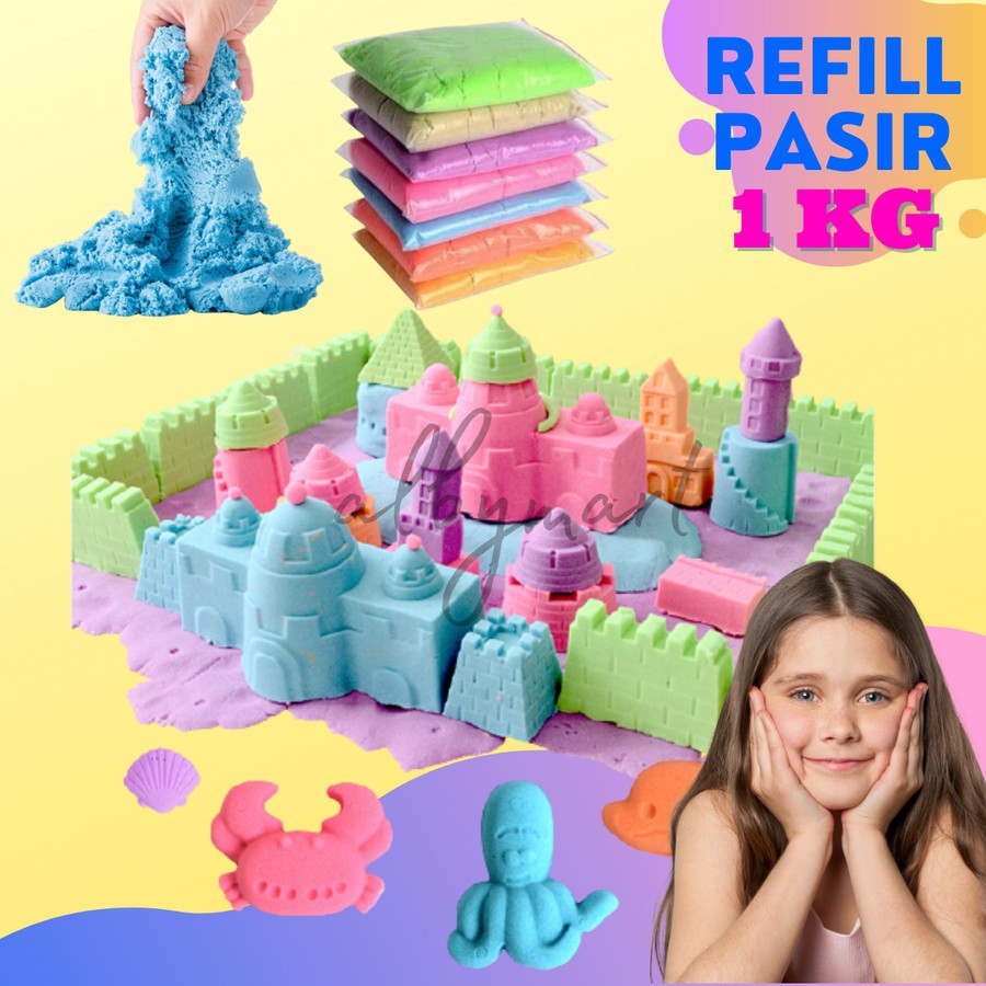 Jual play sand squishy pasir kinetik kinetic set toys kids mainan ...