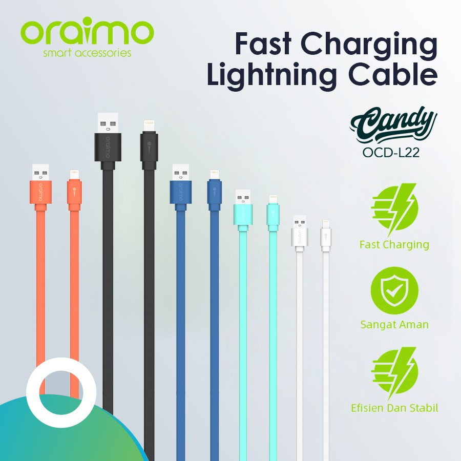 Jual Oraimo Candy Kabel Data Fast Charging Micro USB Type-C Lightning ...