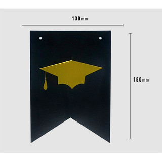 Jual Bunting Flag / Banner Wisuda / Happy Graduation Hot Print Gold ...