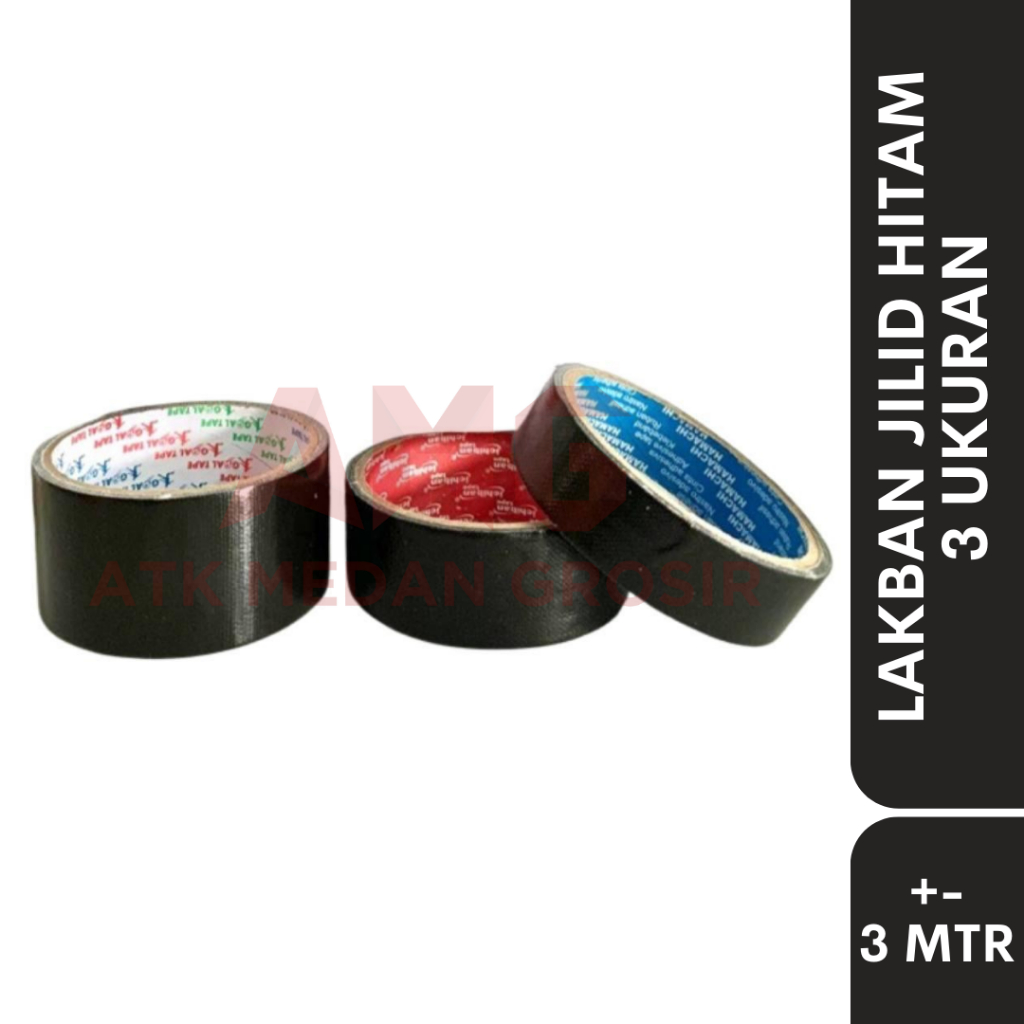 Jual LAKBAN HITAM BERBAGAI UKURAN PANJANG +- 3 METER JILID | Shopee ...