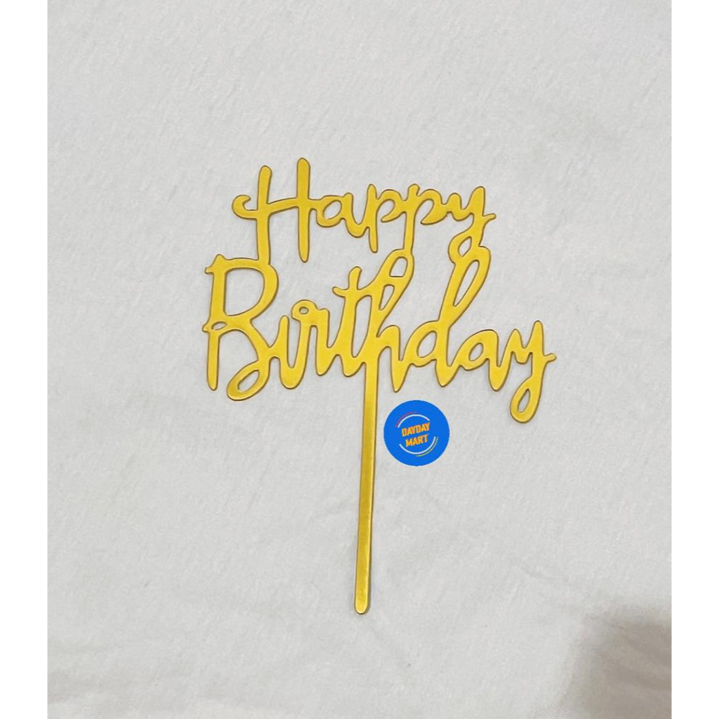 Jual TOPPER HAPPY BIRTHDAY AKRILIK MURAH /TOPPER HBD/TOPPER AKRILIK ...