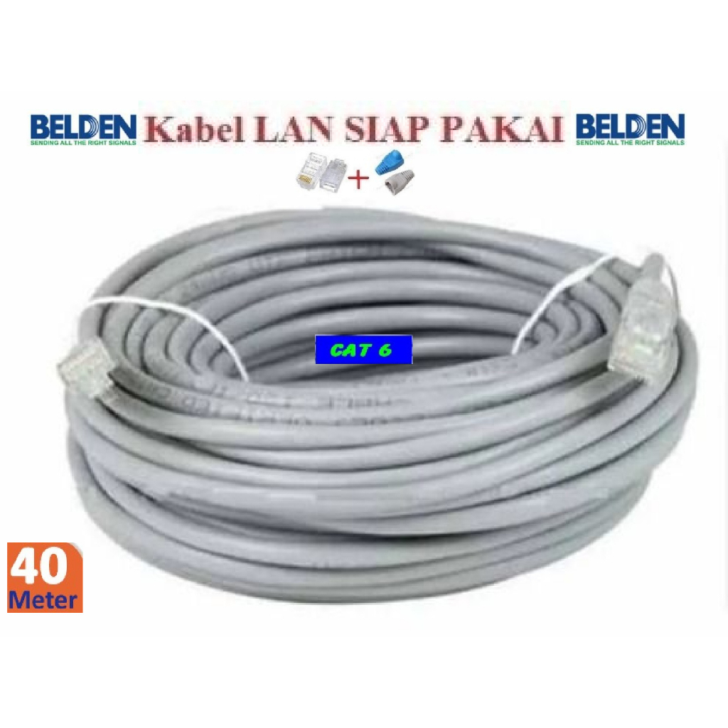 Jual CAT6 40M Kabel LAN 40Meter Cable Cat 6 UTP 40 Meter Siap Pakai | Shopee Indonesia