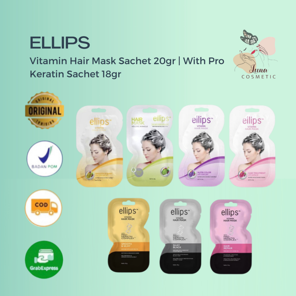 Jual Ellips Hair Treatment Mask Vitamin Moroccan Pro-Keratin 20gr ...