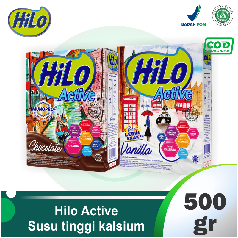 Jual HiLo Active 500 gram - Susu Tinggi Kalsium Rendah Lemak | Shopee ...