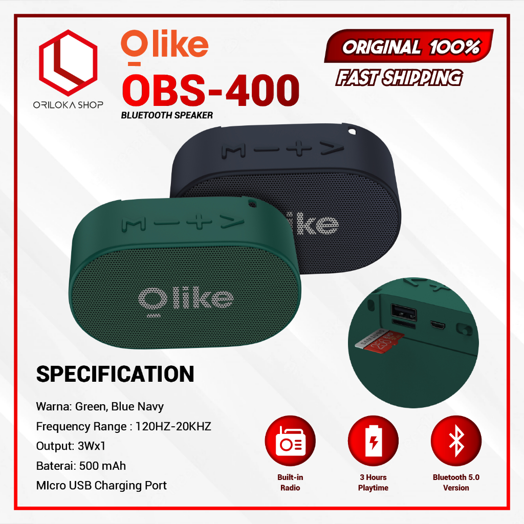 Jual Olike OBS-400 Speaker Bluetooth Portable With Radio - Garansi ...