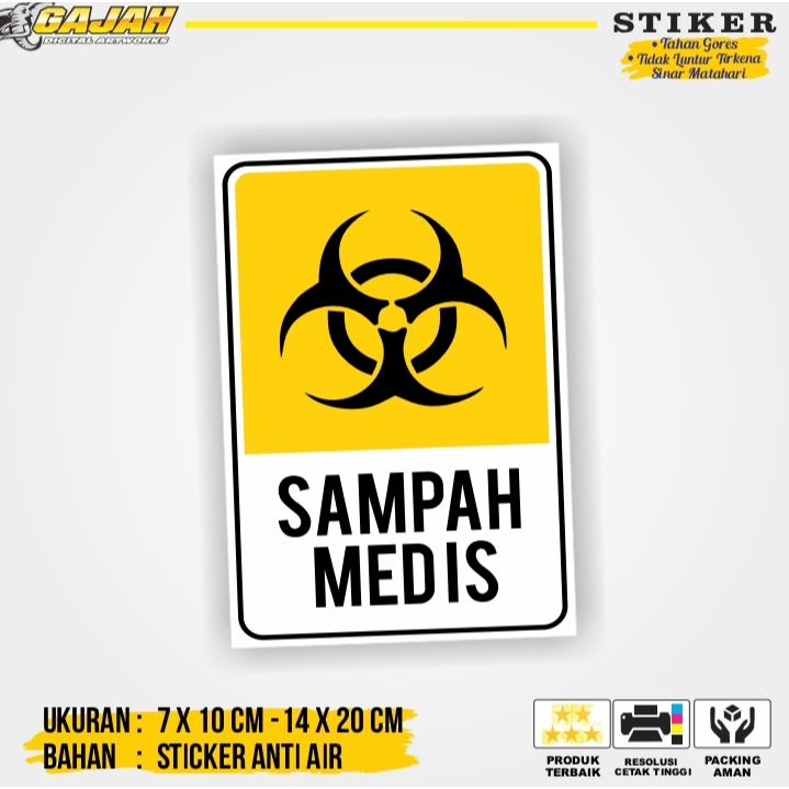 Jual Stiker Label Penanda Tempat Jenis Sampah Medis | Shopee Indonesia