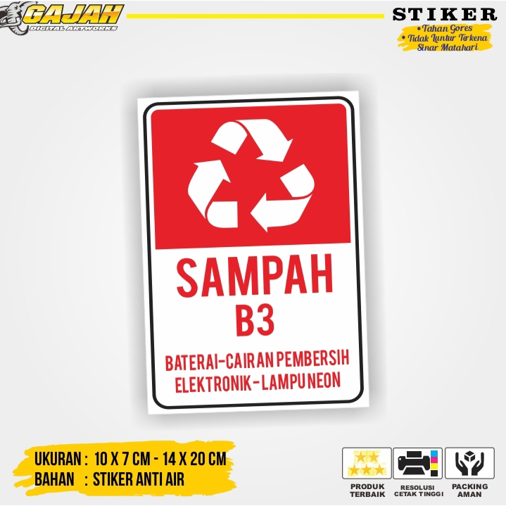 Jual Stiker Label Penanda Tempat Jenis Sampah B3 | Shopee Indonesia