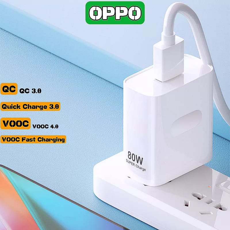 Jual Charger Oppo 80W SUPER VOOC Micro USB & Type C Fast Charging Original | Shopee Indonesia