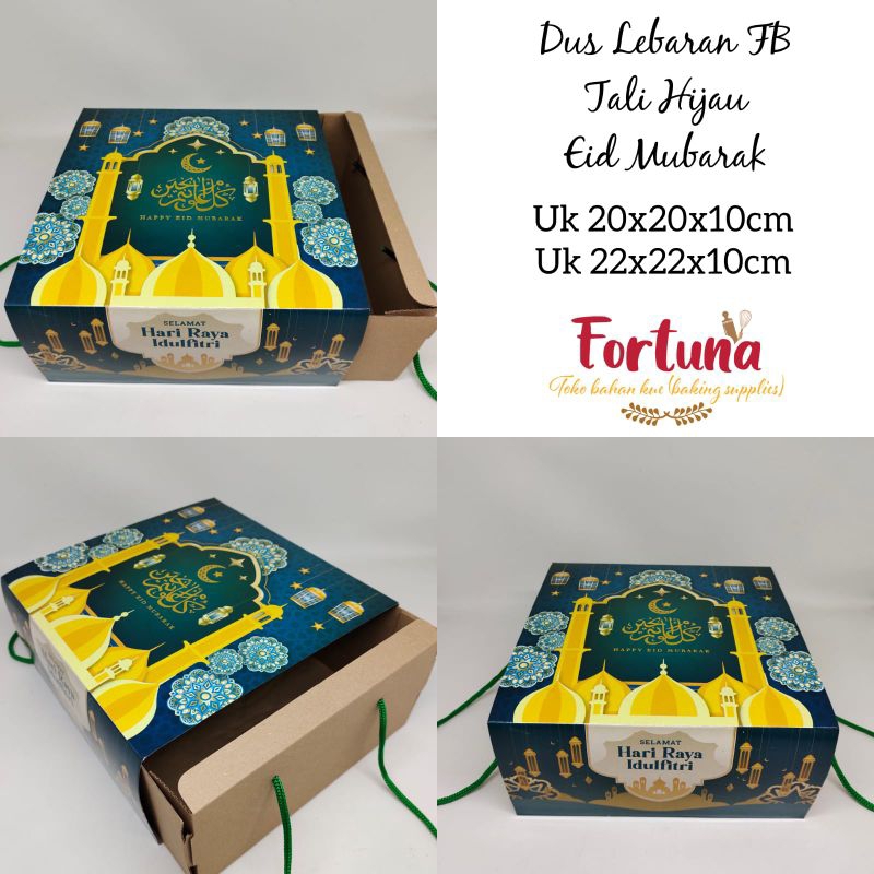 Jual Dus Lebaran Tali Hijau Eid Mubarak uk 20cm(1pc) | Shopee Indonesia