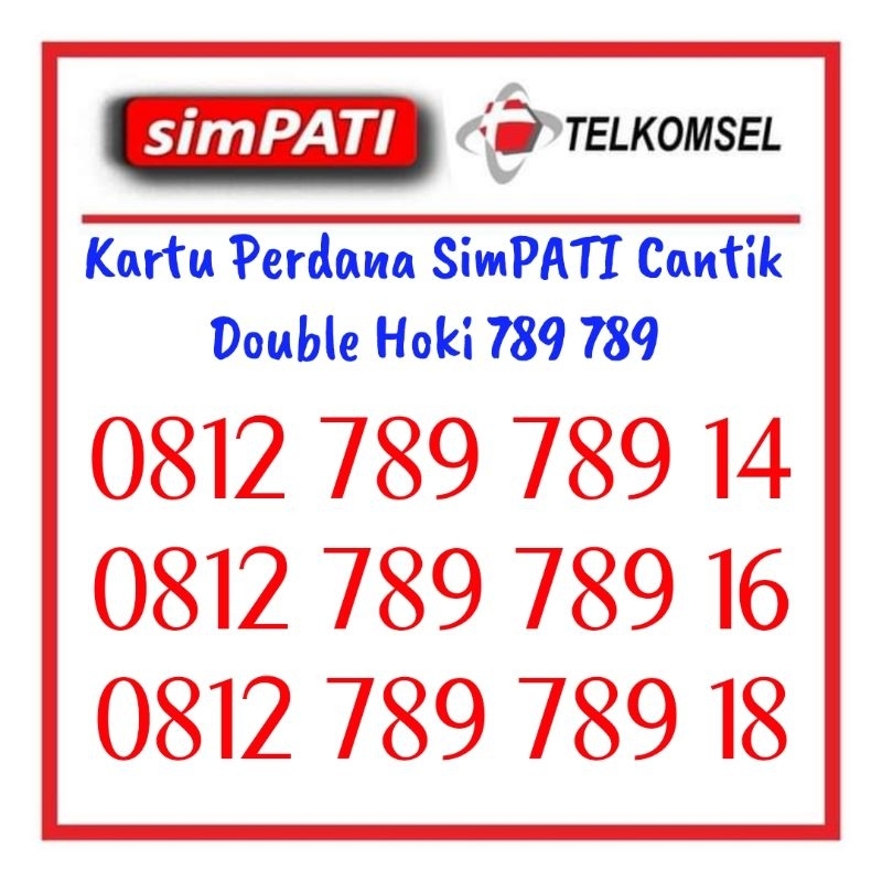 Jual NOMOR SIMPATI CANTIK SERI ANGKA 789 789 HOKY | Shopee Indonesia