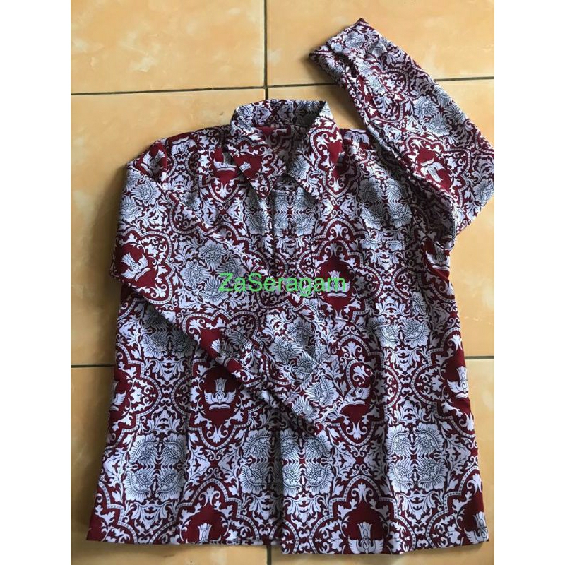 Jual SERAGAM BATIK SEKOLAH/BATIK SD/Motif TUNAS BANGSA MERAH | Shopee ...