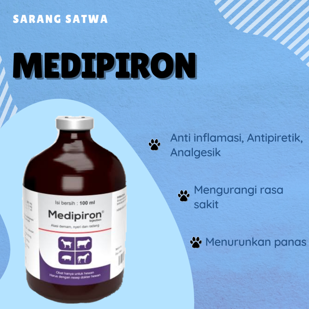 Jual MEDIPIRON MEDION OBAT HEWAN ANTI INFLAMASI, PEREDA NYERI, DEMAM ...