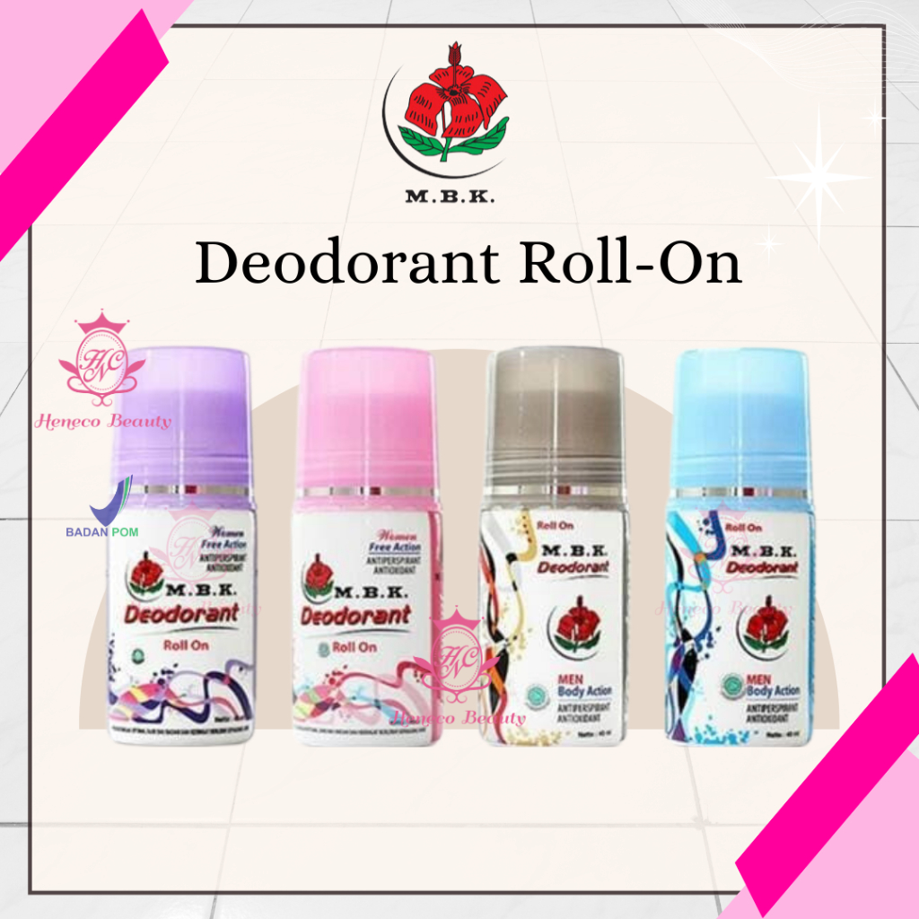 Jual M.B.K MBK Deodorant Roll On Pria dan Wanita \ Penghilang Bau Badan Dan Ketiak 40ml | Shopee ...