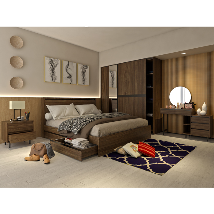 Jual Atria Valda Tempat Tidur Set Walnut | Shopee Indonesia