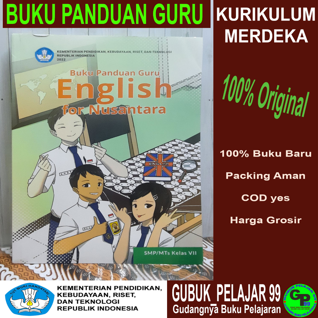 Jual Buku Panduan GURU ENGLISH FOR NUSANTARA Untuk SMP Kelas 7 Kurikulum MERDEKA Kemdikbudristek ...