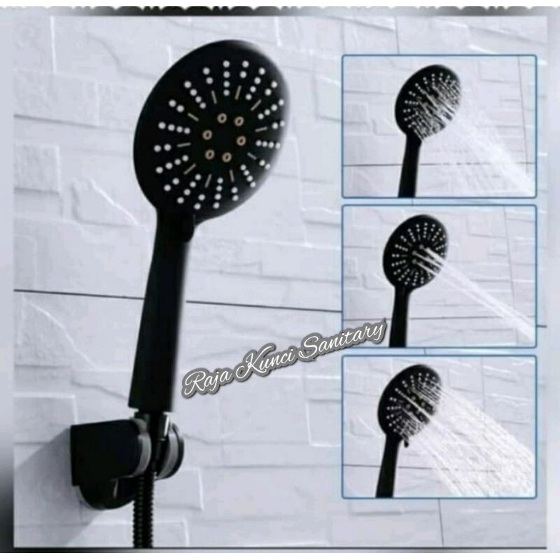 Jual Hand Shower Set Hitam Black/Hand Shower + Kran Hitam/Black/ABS ...
