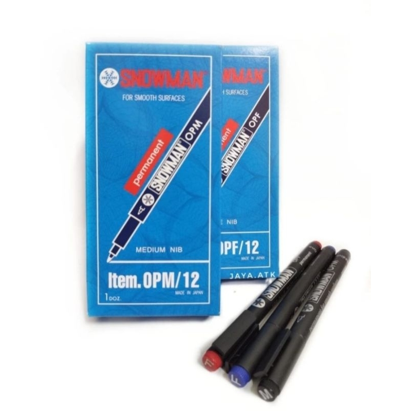 Jual Spidol Permanent SNOWMAN OHP OPF / OPM Drawing Pen Marker | Shopee ...