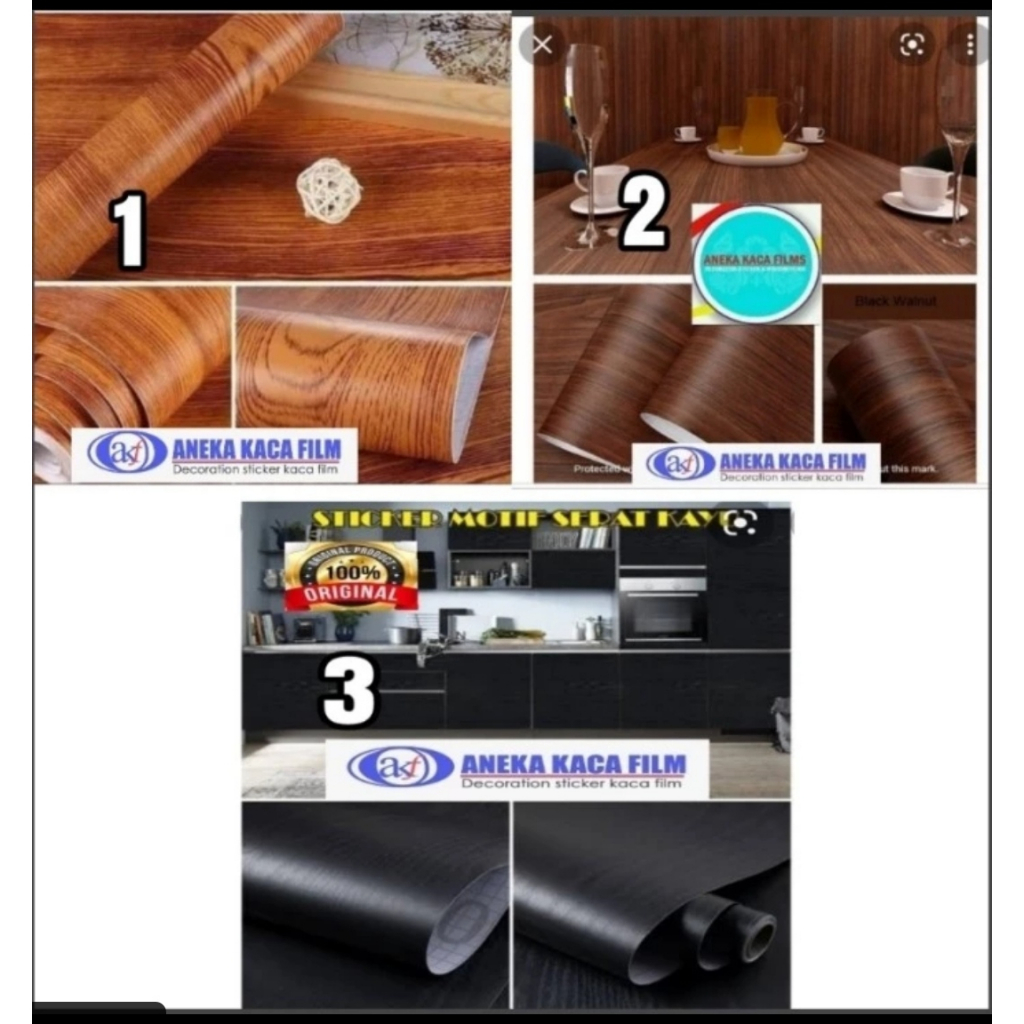 Jual stiker kayu premium, stiker meja lemari lantai ,stiker serat kayu ...