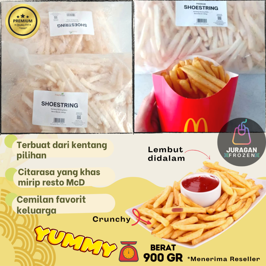 Jual KENTANG GORENG FROZEN KILOAN / KENTANG M C D 1KG SHOESTRING BEKU ...