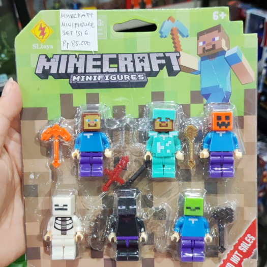 Jual Mainan minecraft mini craft Figure set isi 6 minecraft isi 6pcs ...