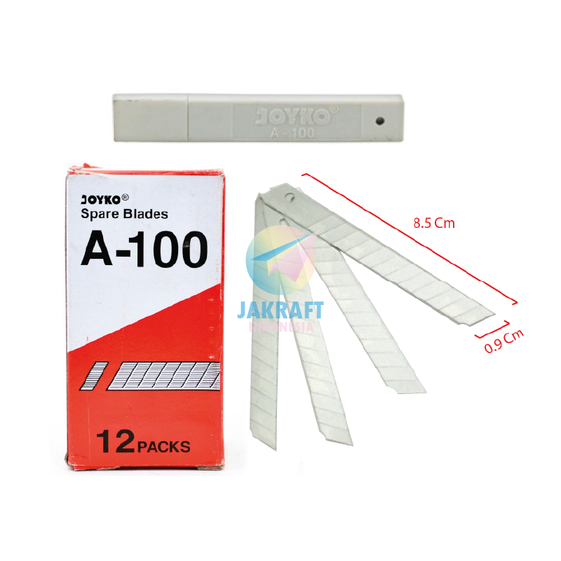 Jual (1 Set) JOYKO Cutter Blade A-100 isi 5 Pcs Pisau Refill Segala ...