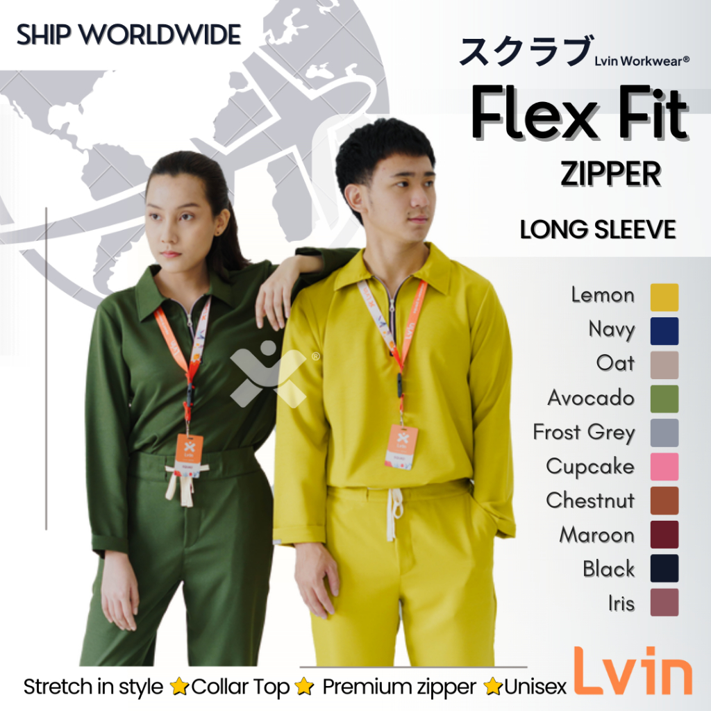 Jual [ Lvin ] FLEX FIT ZIPPER - Baju OKA Lengan Panjang / Baju Jaga ...