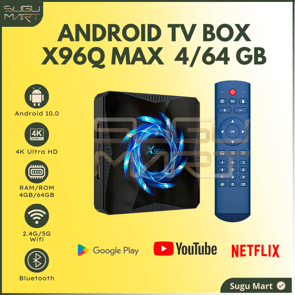 Jual Android TV Box X96Q Max TV Box 4 \ 64 GB Set Top Box Android Set ...