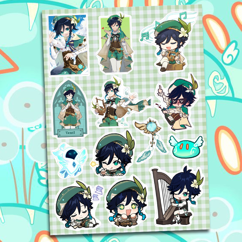 Jual VENTI Stickers Genshin Impact Anemo God Mondstadt Freedom | Shopee ...