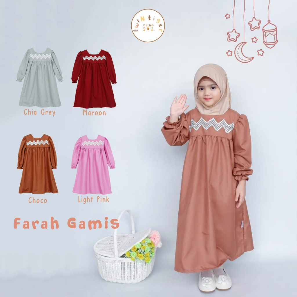 Jual Gamis Anak Perempuan 2-6 Tahun Twin Tiger FARAH GAMIS Baju Muslim ...