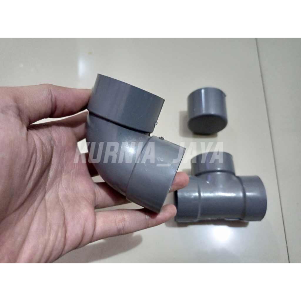Jual SAMBUNGAN PIPA PVC UKURAN 1,5 INCH ( TEE, KNEE, SOCKET dan DOP ) | Shopee Indonesia