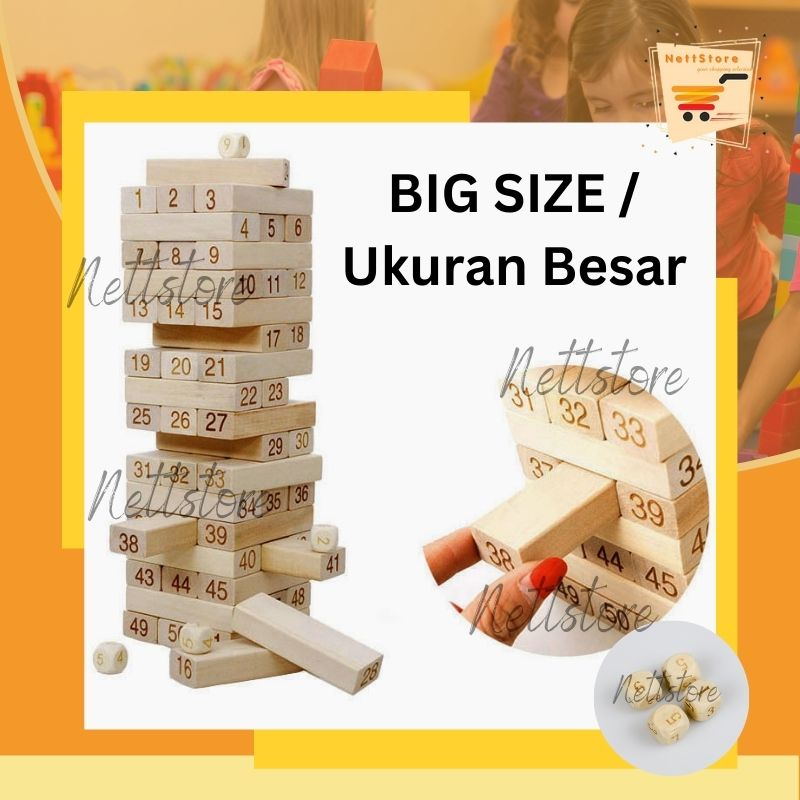 Jual Permainan Mainan Balok Susun Kayu Angka Edukatif Edukasi Dadu ...