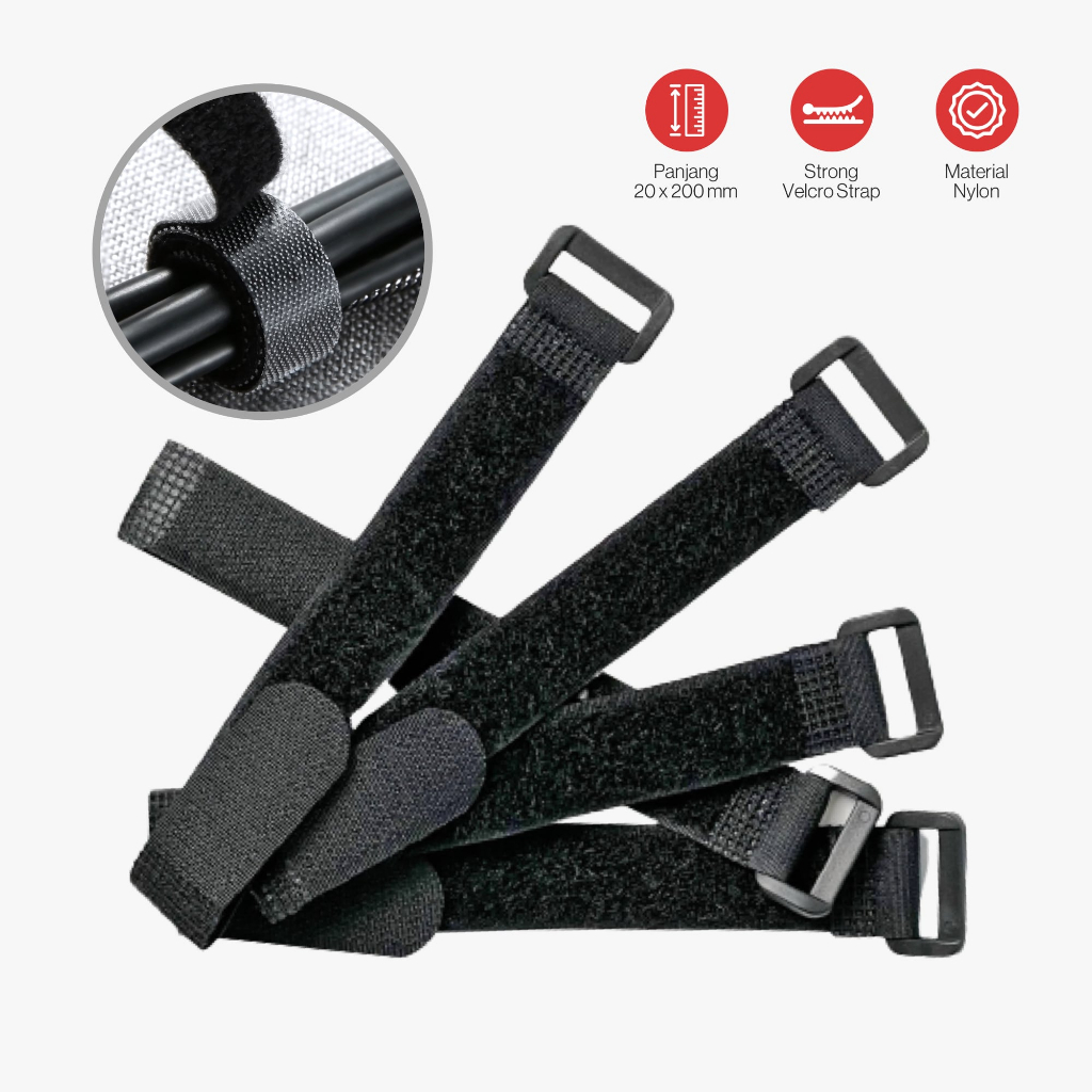 Jual Velcro Strap Cable Management 20x200 mm Nylon 10 PCS | Shopee ...