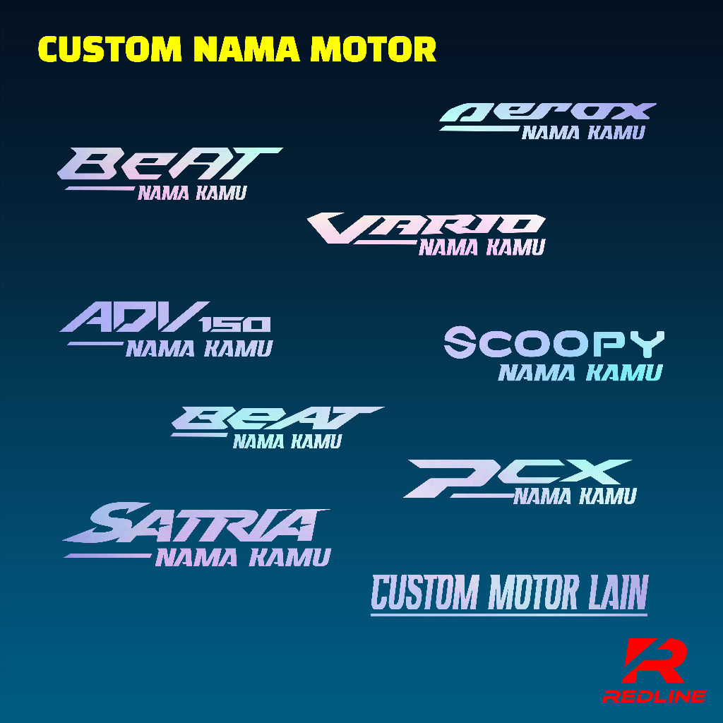Jual Stiker Custom Nama Motor Vario Beat Aerox Scoopy | Shopee Indonesia