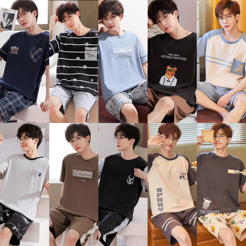 Jual ONESET SETELAN PIYAMA PRIA 3/4 BAHAN RIB KATUN IMPORT|SET PIYAMA ...