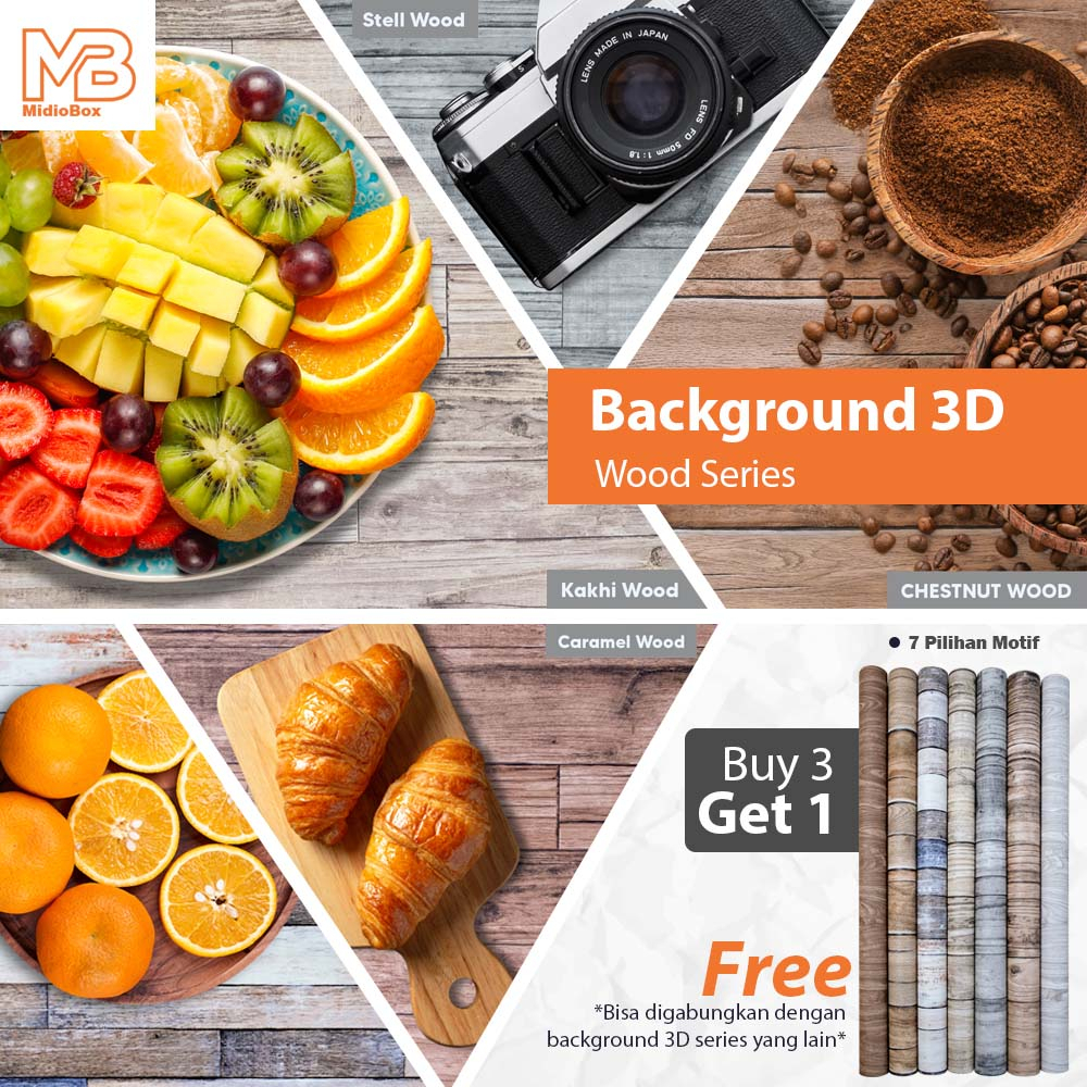 Jual Background 3D Midio Motif Kayu Background Foto 3D Ukuran 50x53 ...