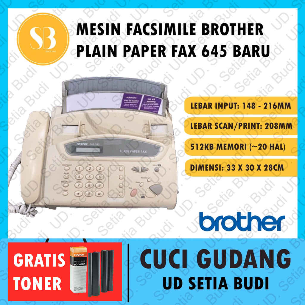 Jual Mesin Facsimile HVS Fax Brother 645 Gratis Ribbon Asli dan ...
