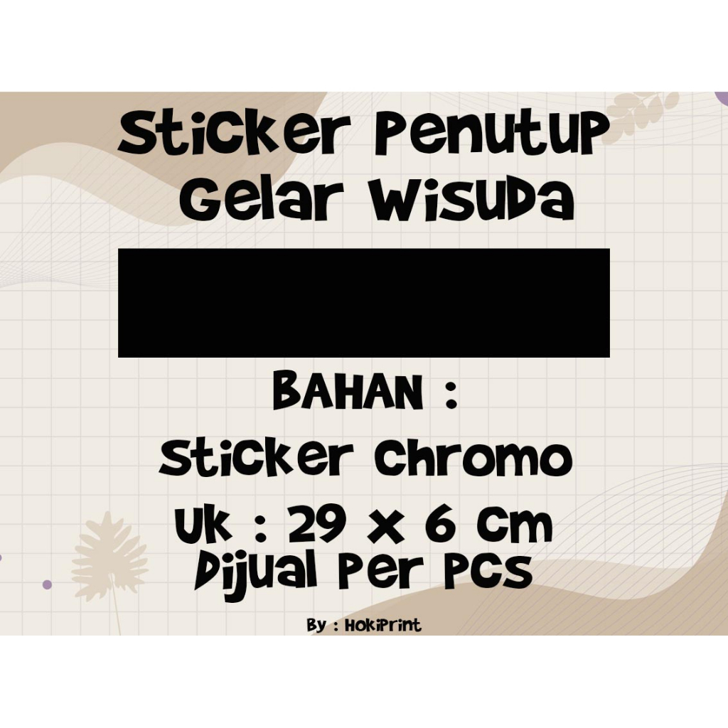 Jual Sticker Stiker Penutup Gelar Untuk Banner Wisuda Label Ke LULUS ...