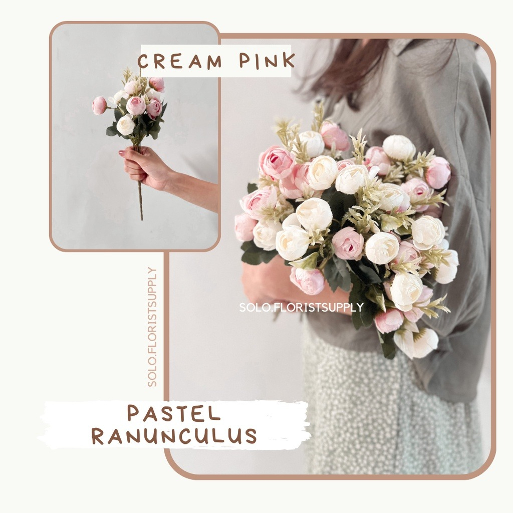 Jual TT PASTEL RANUNCULUS BOUQUET kelopak ranunculus kuntum mawar ...